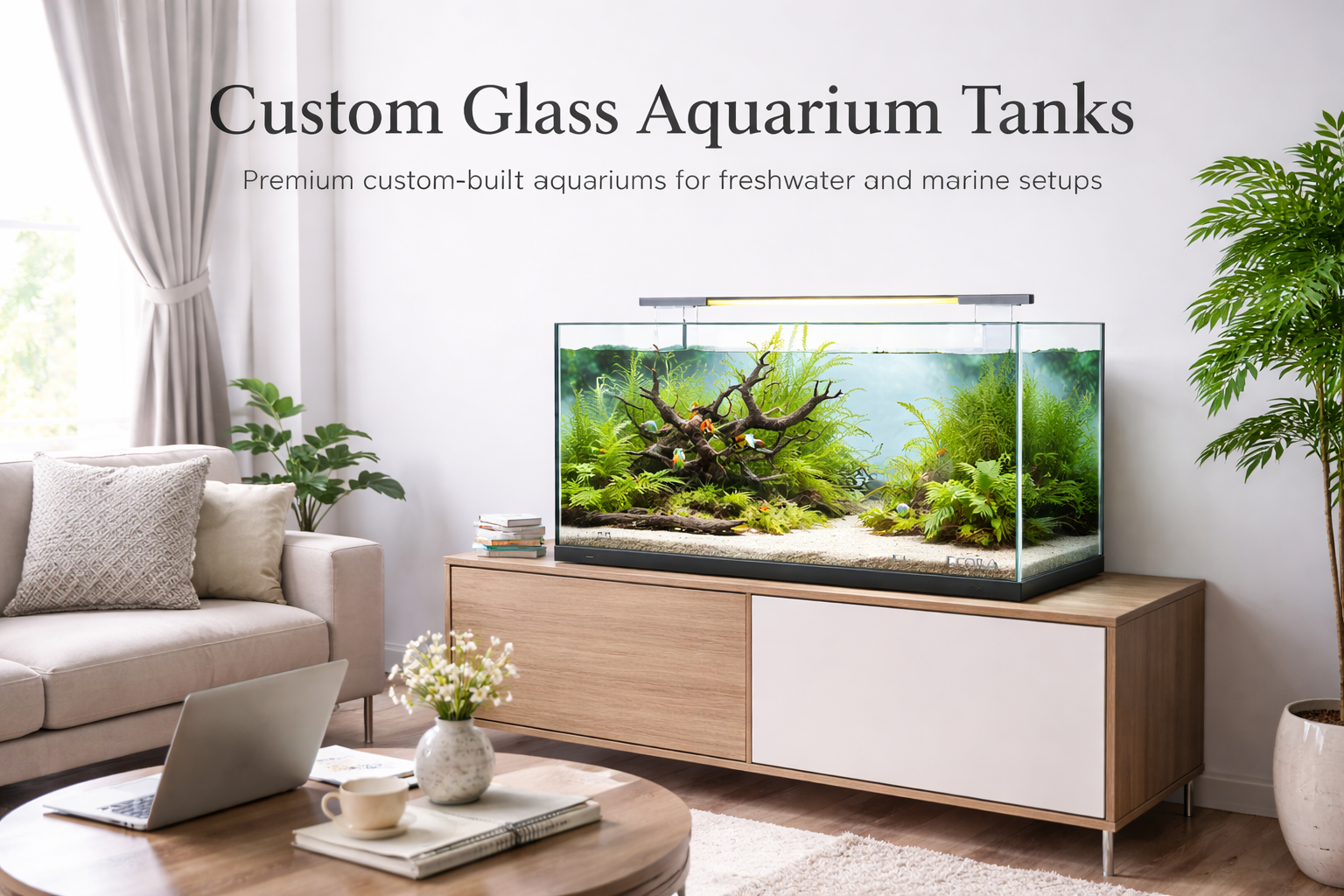 Custom Glass Aquarium Tanks Qatar - Fiora Aquatic